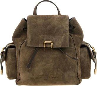 Brunello Cucinelli Sac &agrave; dos &agrave; cordon en daim - Femme - Sacs - Brun - Taille: ONE Size