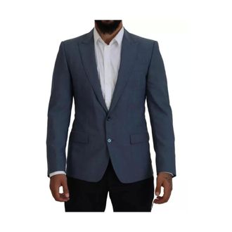 Dolce & Gabbana Homme, Costumes, Bleu, Taille: XS Blazer Slim-Fit en Laine Bleue