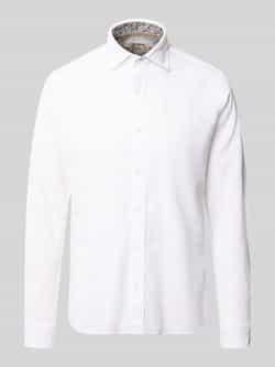 Fil Noir Regular Fit Business-Hemd aus Leinen-Baumwoll-Mix Modell ROMA