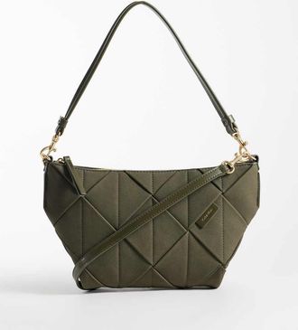 Calvin Klein sac port&eacute; &eacute;paule en daim tiss&eacute; avec bandouli&egrave;re, olive-Vert