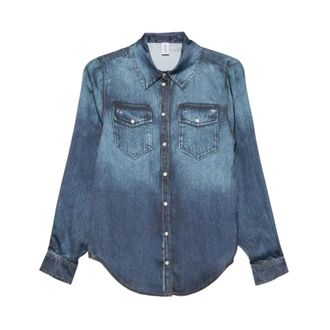 Liu Jo Femme, Blouses et Chemises, Bleu, Taille: 40 FR Chemise &agrave; imprim&eacute; num&eacute;rique