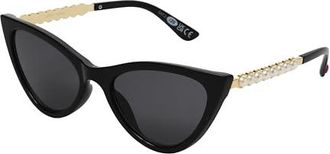 Betsey Johnson Womens Spice of Life Cateye Sunglasses, Black, 56 mm