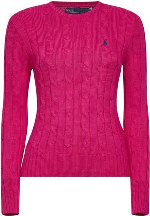 Polo Ralph Lauren Femme, Pulls, Rose, Taille: 38 FR Pull ras du cou en maille torsad&eacute;e