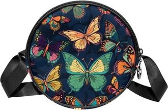 Generic Sac &agrave; bandouli&egrave;re rond pour femme, petit sac &agrave; bandouli&egrave;re avec fermeture &eacute;clair et bretelles r&eacute;glables style d&eacute;contract&eacute; pour femmes et filles