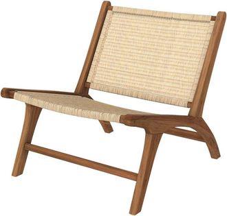 Rendez-Vous D&eacute;co Rendez-vous D&eacute;co - Fauteuil en bois de teck et tressage vannerie en rotin - kilka
