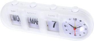 SOLUSTRE Manuelle Flip Kalenderuhr Retro Tischdekoration für Home Office Stromfrei Material Digitale Datumsanzeige für Familie und Freunde