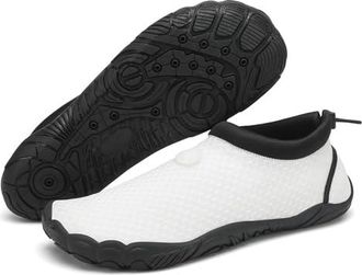 Mishansha Chaussures de Plage Homme Femme Chaussures deau Antidérapantes Séchage Rapide Chaussures de Aquatiques, Blanc 42 EU
