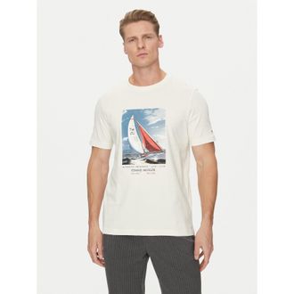 Tommy Hilfiger T-Shirt Color Photo Print MW0MW38615 Beige Regular Fit