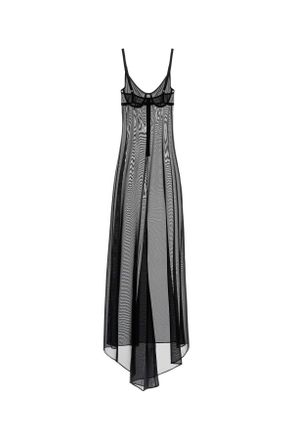 Balenciaga Womens Black Stretch Tulle Naked Dress T Polyamide Abiti