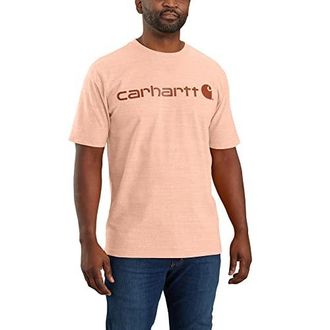 Carhartt Work in Progress T-shirt à manches courtes avec logo Big Signature pour homme, Bruyère neige abricot pâle, Taille XL