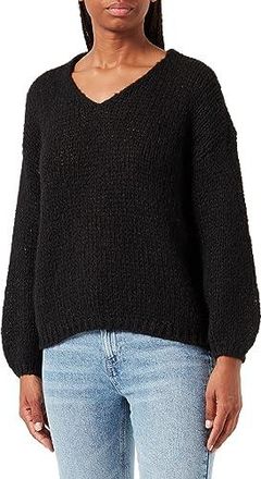 Vero Moda Bestseller A/S Vmada Ls Pull à col en V GA Noos Sweater, Noir, S Femme