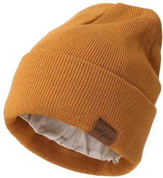 Dreshow Bonnet dhiver Doublé de Satin pour Femme Homme Doux et Chaud Bonnet Hiver avec Doublure Soyeuse Tricoté Chapeau avec Satin Doublé Beanie Unisexe
