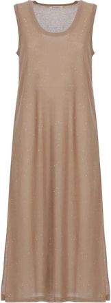 KANGRA Femme, Robes, Brun, Taille: 34 FR Robe Midi en Viscose &agrave; Sequins