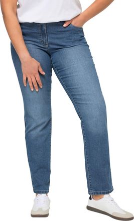 Angel Of Style Jeans Paula, Straight Fit, mit Stretchkomfort. Gerade und Bequeme 5-Pocket. Bund mit Gürtelschlaufen, Knopf und Zipper
