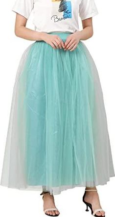 Generic Tutu Dance Classique Jupe Tutu Paillette Femme Jupe Tutu en Tulle pour Femme Taille Haute &Eacute;lastique en Maille Jupe Tutu Bouffante Adulte Jupon Long Ma