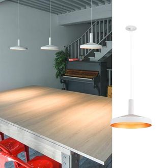 SLV LALU Pendelleuchte TETRA 24 Einbau Weiß | Hängelampe mit warmweißen LED dimmbar | Hochwertiger Aluminium Lampenschirm Durchmesser 24cm | Ideal für Ess