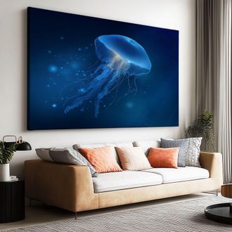 Generic Leinwand Wandkunst Surreal Weltraum Qualle Art Print, Panorama Leinwand Bild XXL Kunstwerk - Home Wohnzimmer Wohnung Wanddekoration Kunstdrucke 70 x 5