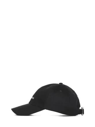 Givenchy Mens Black 4g Embroidered Cap Cotton Hat