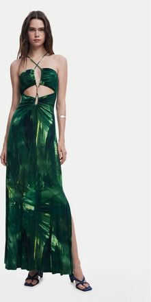 Desigual Sommerkleid Montpellier 25SWVK55 Grün Slim Fit