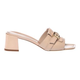 Baldinini Femme, Chaussures, Beige, Taille: 37 1/2 EU Mule en cuir nude et verni
