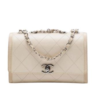 Chanel Sac bandouli&egrave;re vintage doccasion - Femme - Pre-owned - Beige - Taille: ONE Size