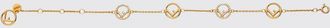 Fendi Vergoldetes Messing-Kettenarmband mit FF-Monogramm