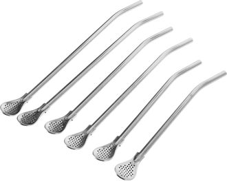 BESPORTBLE 6st&uuml;cke Edelstahl-teesieb F&uuml;r Losen Tee Abnehmbarer Filterstrohhalm Wiederverwendbar Als Strohhalml&ouml;ffel Oder Kaffeefilterl&ouml;ffel F&uuml;r Tee Und Kaffee Le