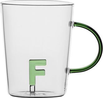 La Porcellana Bianca Tasse Buchstabe F aus Borosilikatglas, Fassungsverm&ouml;gen 400 cc, Kollektion Allalettera