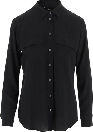 F.it Femme, Blouses et Chemises, Noir, Taille: 44 FR Chemise en ac&eacute;tate et soie