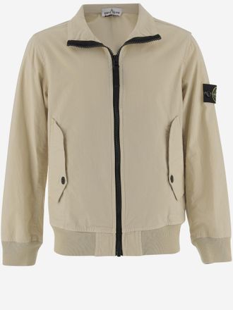 Stone Island Kids Jacket Stretch Cotton Beige Cotton; Elastane