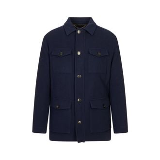 Canali Button-up Multi-pocket Jacket - - Jackets - Herren - Blau - L