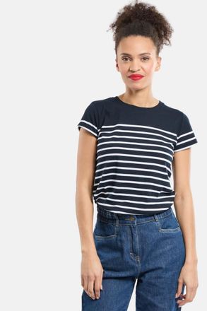 Armor Lux T-Shirt Etel Damen Dunkelblau Wei&szlig; Streifenshir
