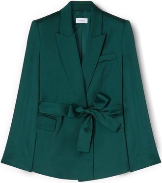 Motivi Femme, Vestes, Vert, Taille: 46 FR Veste Fluide Satin&eacute;e avec Ceinture