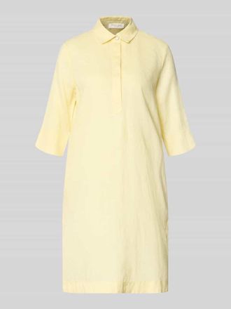 Christian Berg Knielanges Hemdblusenkleid aus Leinen mit 3/4-Arm
