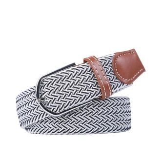 Generic Ceinture &eacute;lastique en toile tiss&eacute;e avec boucle ardillon tricot&eacute;e pour homme et femme, 30, 3.3cmX107cm