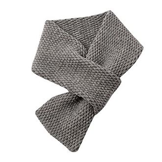 Generic Écharpe dhiver classique pour femme - Couleur unie - Chaude, douce et épaisse - En laine tricotée - Écharpe en soie occidentale pour homme, gris, tail