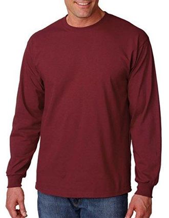Gildan T-Shirt &agrave; manches longues - Homme Rouge Marron (Maroon) Medium