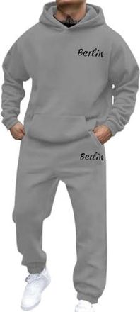 Generic Surv&ecirc;tement 2 pi&egrave;ces pour homme - En coton - Baggy chaud - Confortable - Pantalon de jogging et sweat &agrave; capuche - Tenue de loisirs - V&ecirc;tement de sport