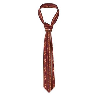 Generic Cravates Homme Art Tribal &Eacute;gyptien, Texture Abstraite Rouge Confortable Tie Classique Cravate Pour &Eacute;v&eacute;nements Accessoires Affaires