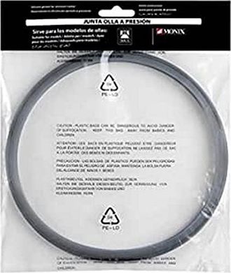 Bra | Silikondichtung für MONIX-Schnellkochtöpfe 4 Liter, 6 Liter und 7 Liter, Grau, 22 cm