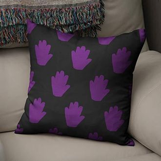 Bonamaison Le Jardin du Lin Kissen Zierkissenbezug Kissenbezug, Lila & Schwarz Dekoration, Weich Bequem, Für Zuhause Autos Büro Sofa Wohnzimmer Couch Schlafzimme