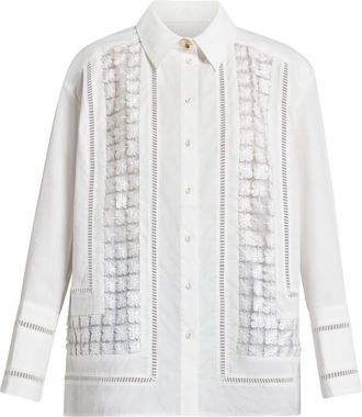 Aje Hemd mit Lochmuster-Detail - Weiß