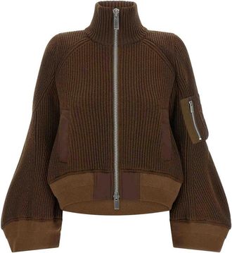 sacai Manteau Au Genou - Marron