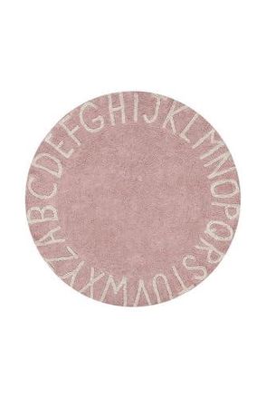 Lorena Canals Tapis Lavable Rond ABC Natural Vintage Nude - Rose p&acirc;le, Naturel - 97% Coton, 3% Autres Fibres. Base : Coton recycl&eacute; - &Oslash;150 cm
