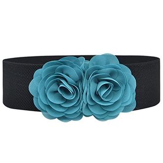 Generic Ceinture &eacute;lastique large pour robes pour femmes, bleu, Taille unique