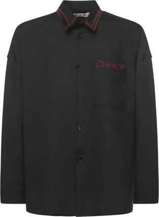 Marni Homme, Chemises, Noir, Taille: L Cool Wool Shirt