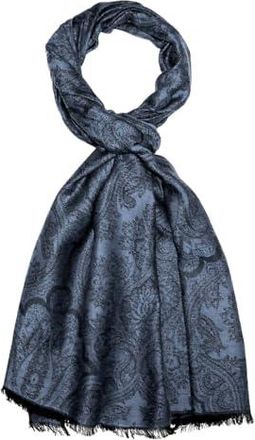 Lorenzo Cana Lorenzo Cana 7873511 &Eacute;charpe pour homme en 100 % coton fibre naturelle Motif cachemire Noir Gris Bleu 70 cm x 180 cm