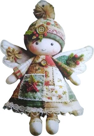 Generic Weihnachtsdekoration, Vintage, handgefertigt, aus Stoff mit Engelspuppendekoration f&uuml;r M&auml;dchen, f&uuml;r Erwachsene, M&auml;dchen, Anf&auml;nger, Liebhaber