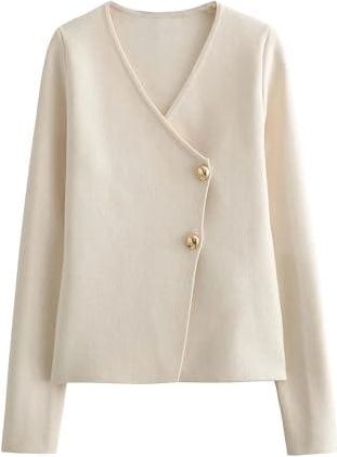 Generic Cardigan &eacute;l&eacute;gant en tricot &agrave; col en V pour femme - Manteaux de printemps - Coupe ajust&eacute;e, Image, XS