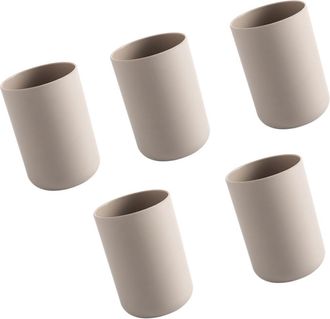 NUOBESTY 5 St&uuml;ck Zahnb&uuml;rstenbecher aus Robustem Material Einfarbig Leicht und Vielseitig als Mundwasser oder Trinkbecher Schlichtes Design f&uuml;r Paare und Badezi